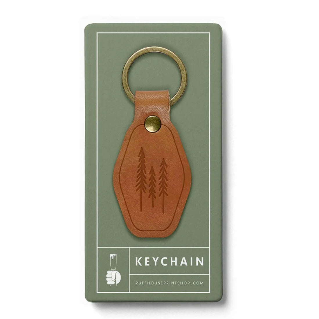 EVERGREEN TREES LEATHER KEYCHAIN – Crystal Bridges and the Momentary